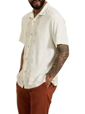 Tommy Bahama Isle Do Embroidered Silk Camp Shirt - Continental