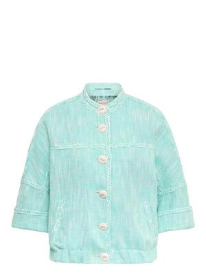 MAISON COMMON Casual Tweed Jacket With Trimming - Mint