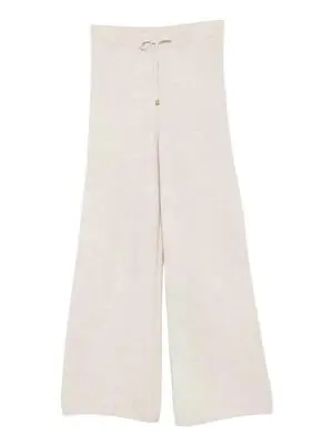 N.peal Honeycomb-Knit Cashmere Trousers Neutrals