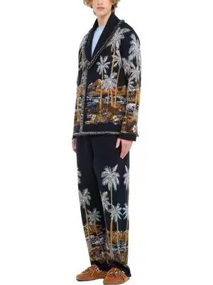 Alanui Diamond Head Fringed Cardigan - Blue