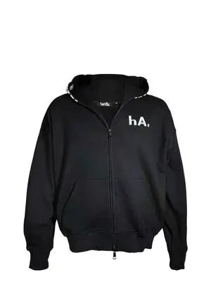 HACULLA. Graphic Patch Zip-up Hoodie - Black