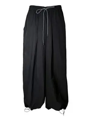 MOSTLY HEARD RARELY SEEN Oversized Drawstring Trousers With Crinkled Texture - Black