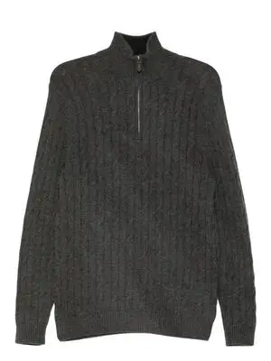 N.peal Albemarle Cable Knit Half-zip Jumper - Grey