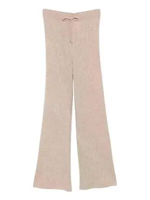 N.peal Ribbed Knit Trousers - Neutrals