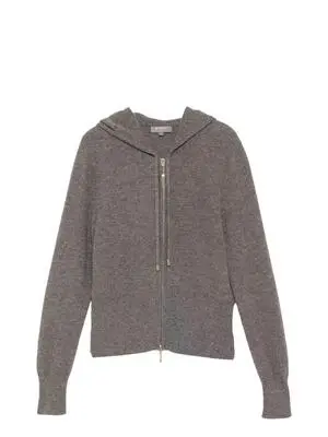 N.peal Honeycomb Zipper Hoodie - Grey
