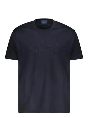 Paul & Shark Embroidered-logo Crew-neck T-shirt - Blue