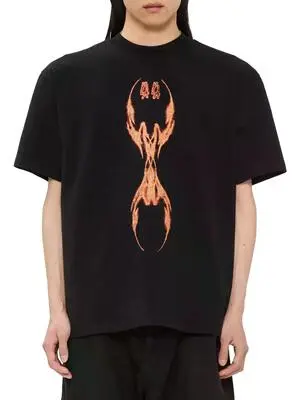44 LABEL GROUP Graphic Print Crew Neck T-shirt - Black