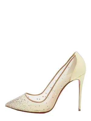 CHRISTIAN LOUBOUTIN Follies Strass Crystal-embellished Pumps - Neutrals