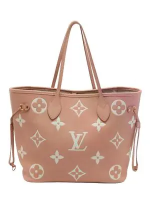 LOUIS VUITTON Louis Vuitton Neverfull MM Monogram Empreinte Tote Bag Pink