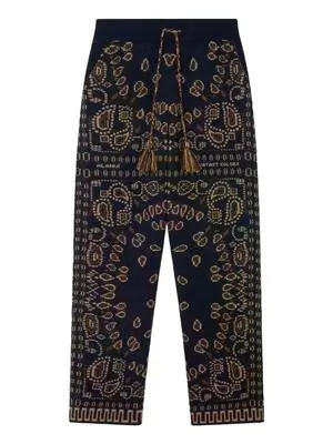 Alanui Bandana-jacquard Wool Trousers - Blue
