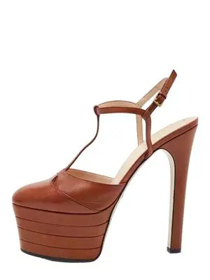 GUCCI Gucci Leather Platform T-Strap Pumps