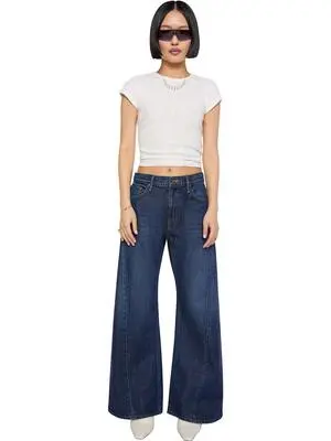 MOTHER Lil Lemon Twist Fresh Squeezed Wide Leg Jeans - Blue
