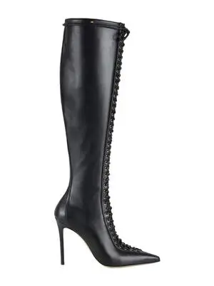Elisabetta Franchi Nappa-leather Boots With Criss-cross Laces - Black