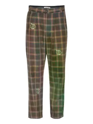 Henrik Vibskov Plaid Embroidered Trousers - Brown