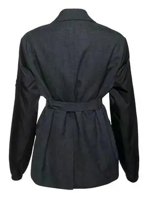 Prada Belted Blazer With Re-nylon Panels - Grey