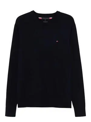 Tommy Hilfiger Crewneck Sweater With Embroidered Logo - Blue