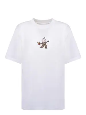 CHRISTINA CRAWFORD Regular Fit T-shirt With Cupid Baby Embroide - White