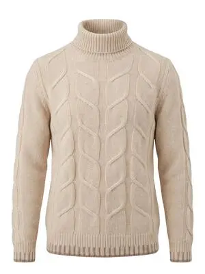 ALTEA Altea Cable Knit Sweater With High Collar