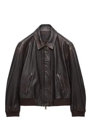 Prada Prada Nappa Leather Jacket With Vintage Treatment Brown