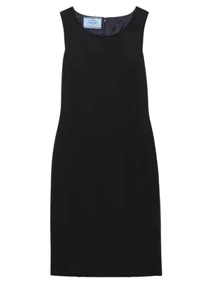 Prada Stretch Fabric Sheath Dress With Round Neck And Back Zipper - Blue