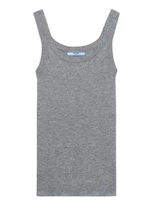 Prada Ribbed Knit Cashmere Tank Top - Grey