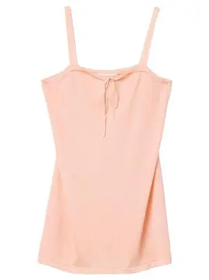 Miu Miu Silk Mini Dress With Bow Detail - Peach