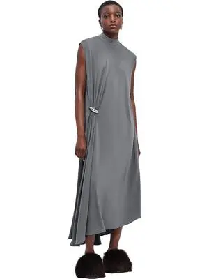 Bottega Veneta Crepe Viscose Jersey Dress - Harbor Gray