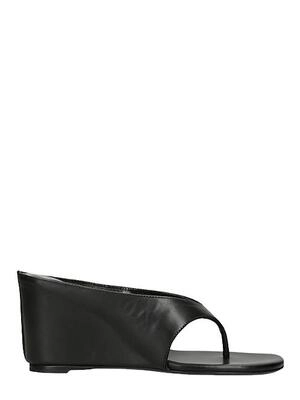 JUDE Leather Wedge Sandals - Black