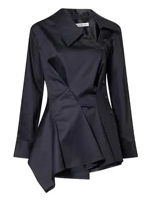Palmer//harding Hold Close Pleated Cotton Shirt - Black