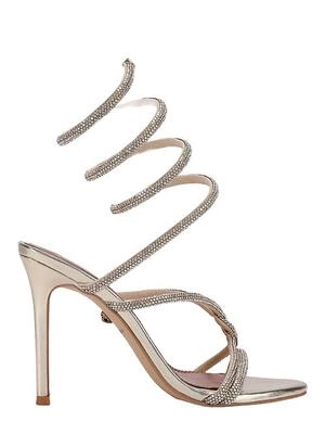 Kurt Geiger Crystal-embellished Spiral Stiletto Heeled Sandals - Gold