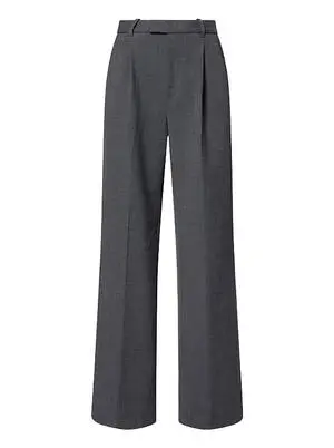 SELF-PORTRAIT Pleated Tailored Wool-blend Trousers - Grey