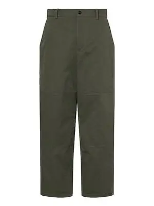 Bottega Veneta Contrast Stitch Wide-leg Cotton Trousers - Dark Juniper