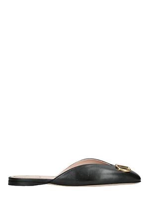Valentino Garavani Vlogo Leather Mules - Black