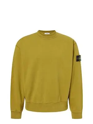Stone Island Brushed Compass-badge Cotton-fleece Sweatshirt - Cactus