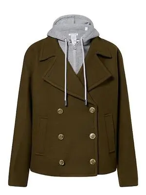 Veronica Beard Layered Wool-blend Coat - Cypress