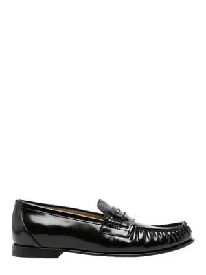 Fendi Scrunch Loafers In Leather - Black