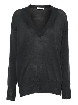 ROBERTO COLLINA Extra Fine Merino Wool V-neck Pullover - Grey