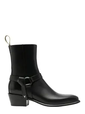 Fendi Double O Boots In Leather - Black