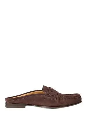 Fendi Scrunch Suede Mules - Brown