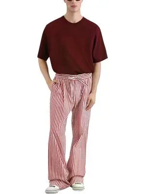 Dolce & Gabbana Striped Poplin Trousers - Red