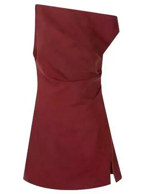 Ronny Kobo Ronny Kobo Winnie One-Shoulder Mini Dress Red