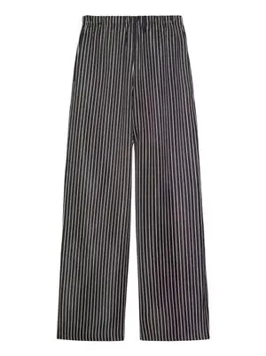 Maria Mcmanus Pinstriped Wide Leg Trousers - Black