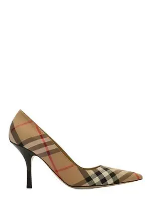 Burberry Check Pattern Pointed Toe Stiletto Pumps - Neutrals