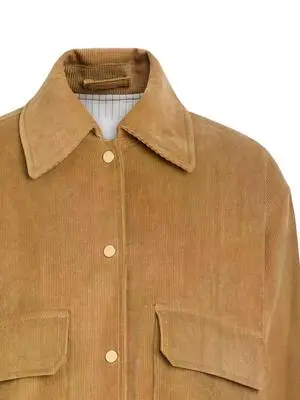Maria Mcmanus Cropped Corduroy Jacket With Flap Pockets - Brown
