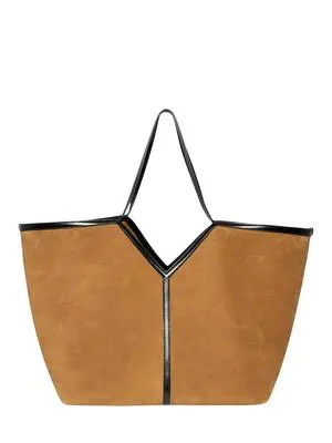 Saint Laurent Saint Laurent Slim Tote In Suede Leather Brown