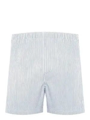 Saint Laurent Striped Cotton Poplin Shorts - Black