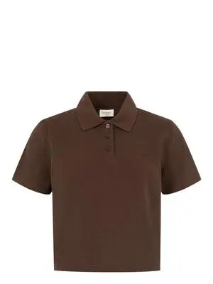 Saint Laurent Embroidered Polo Shirt - Brown