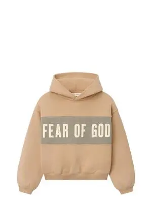 Fear Of God Cropped Relaxed Panelled Hoodie - Tan