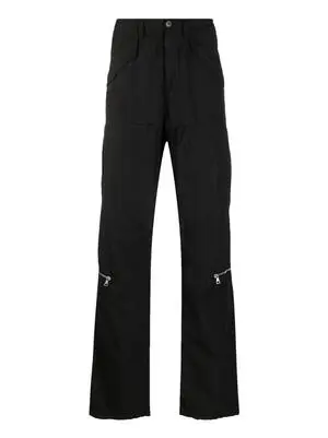Palm Angels Zip Detailed Cargo Pants - Black