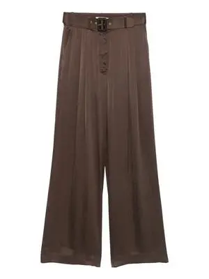 Zimmermann Silk Tuck Trousers - Brown